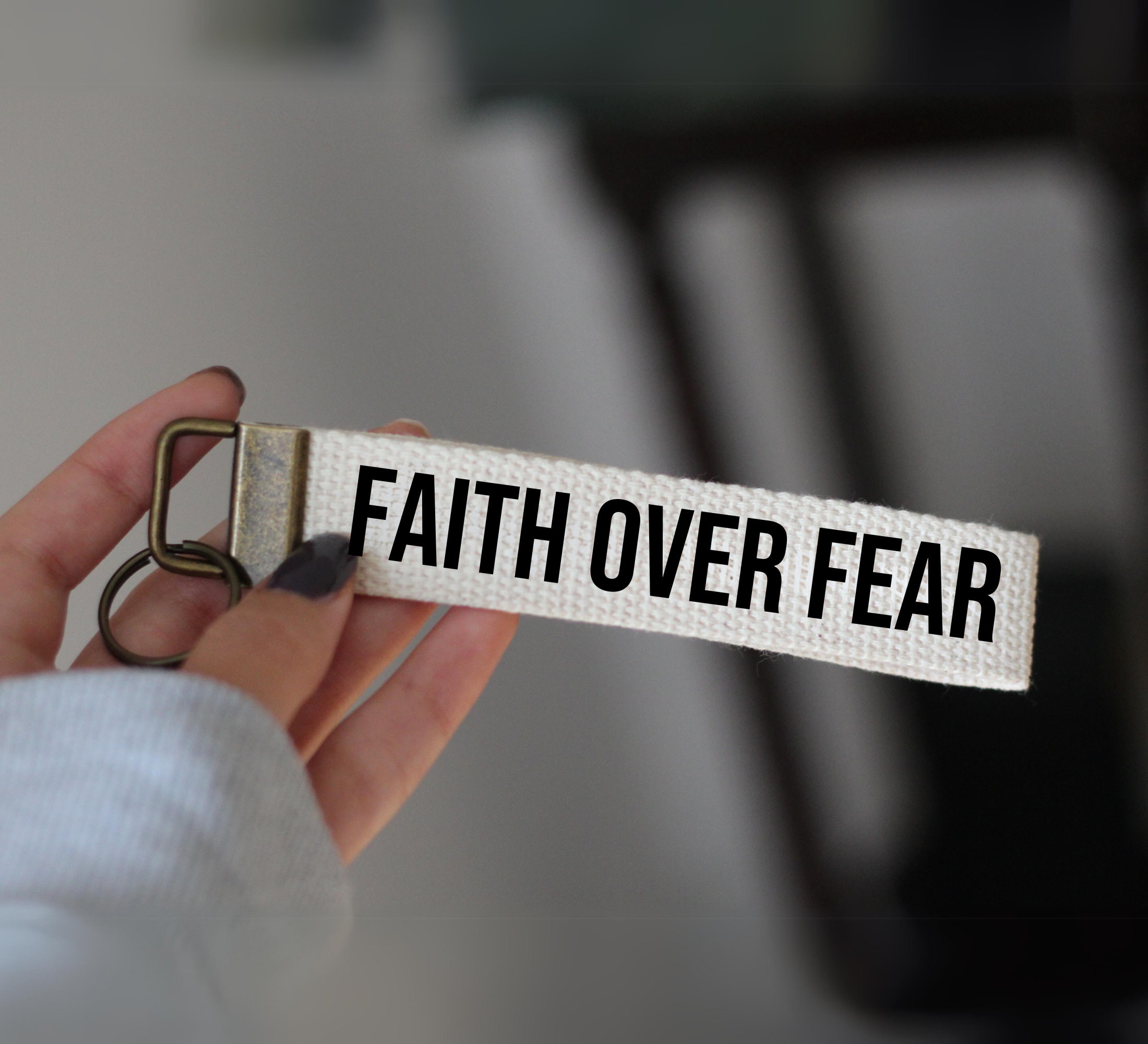 Faith Over Fear Keychain Faith Gift Christian Keychain 1 - Etsy