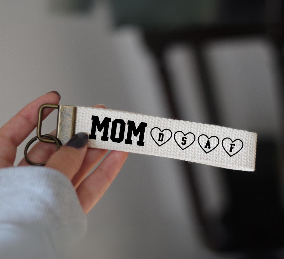 Mom Key Fob, Personalized Mom Gift With Kids Initials, Custom Mom Gift ...