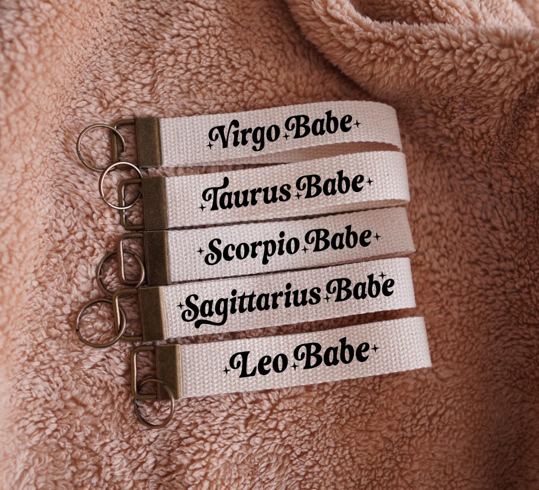 Zodiac Keychain, Zodiac Sign Key Fob, Astrology Gift, Birthday Gift ...