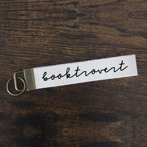 Booktrovert Keychain, Book Lover Key Fob, Book Gift, Book Lover Gift ...