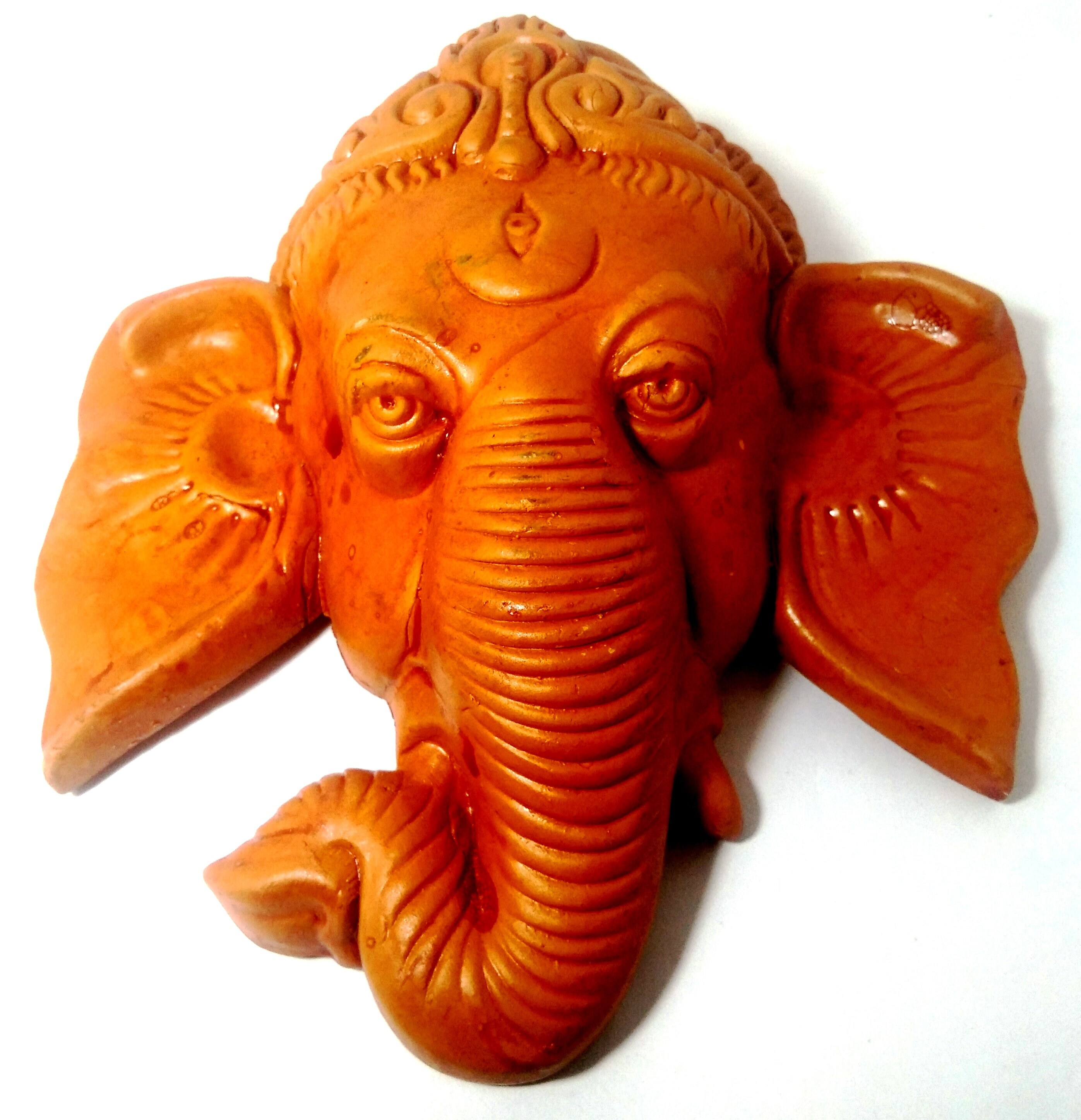 Ganesh Made of Clay,terracotta, Hand Made Mask of Hindu God Ganesh for ...