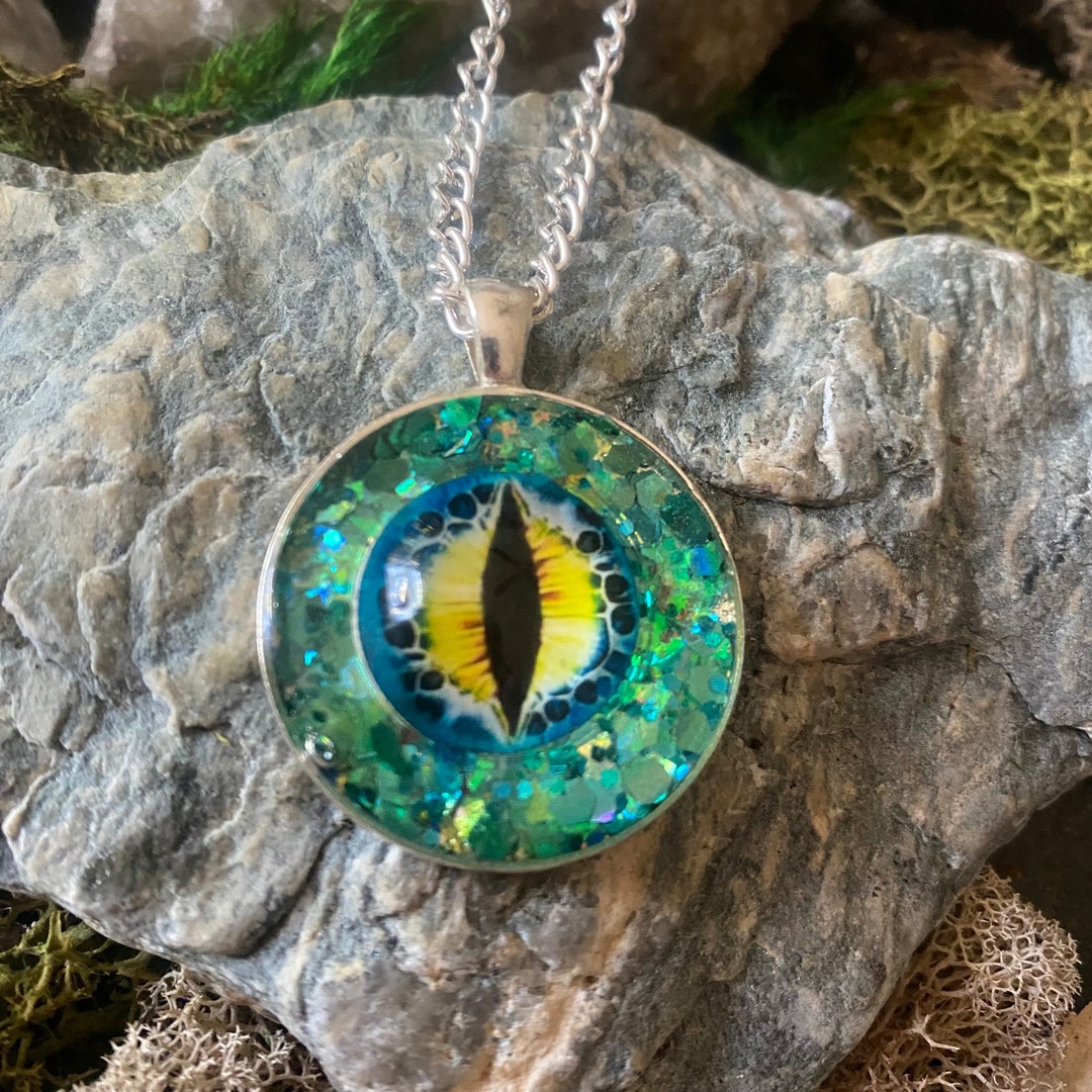 Dragon Eye Pendant Necklace Dragon Eye Necklace Cat Eye Silver Necklace ...