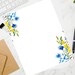 Blue and Yellow Floral Border Printable Stationery Set Digital Download ...