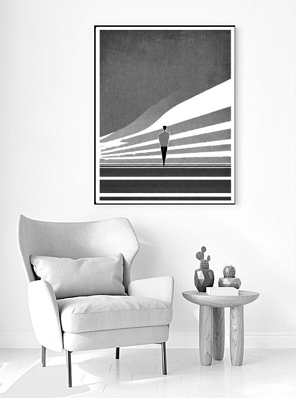 Printable Art Minimalist Modern Art Print the Journey Inspirational Art ...