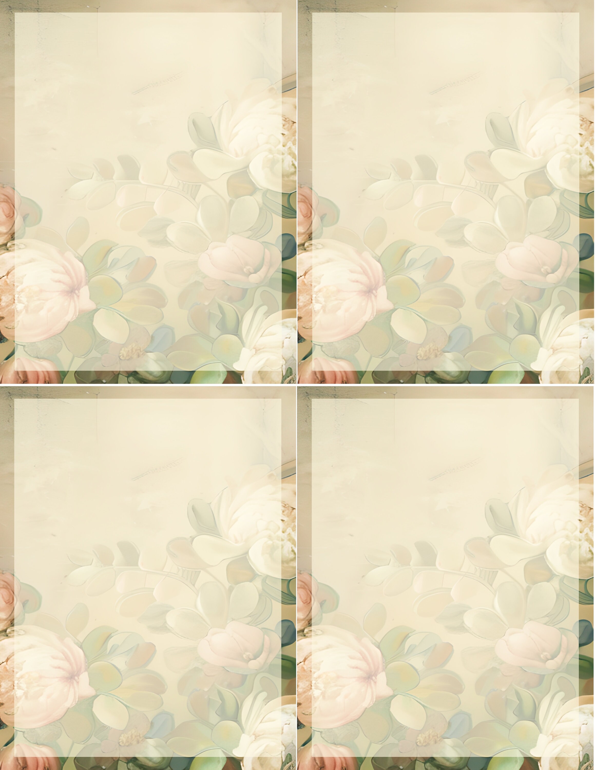 Vintage Roses Printable Stationery Set Download - Etsy