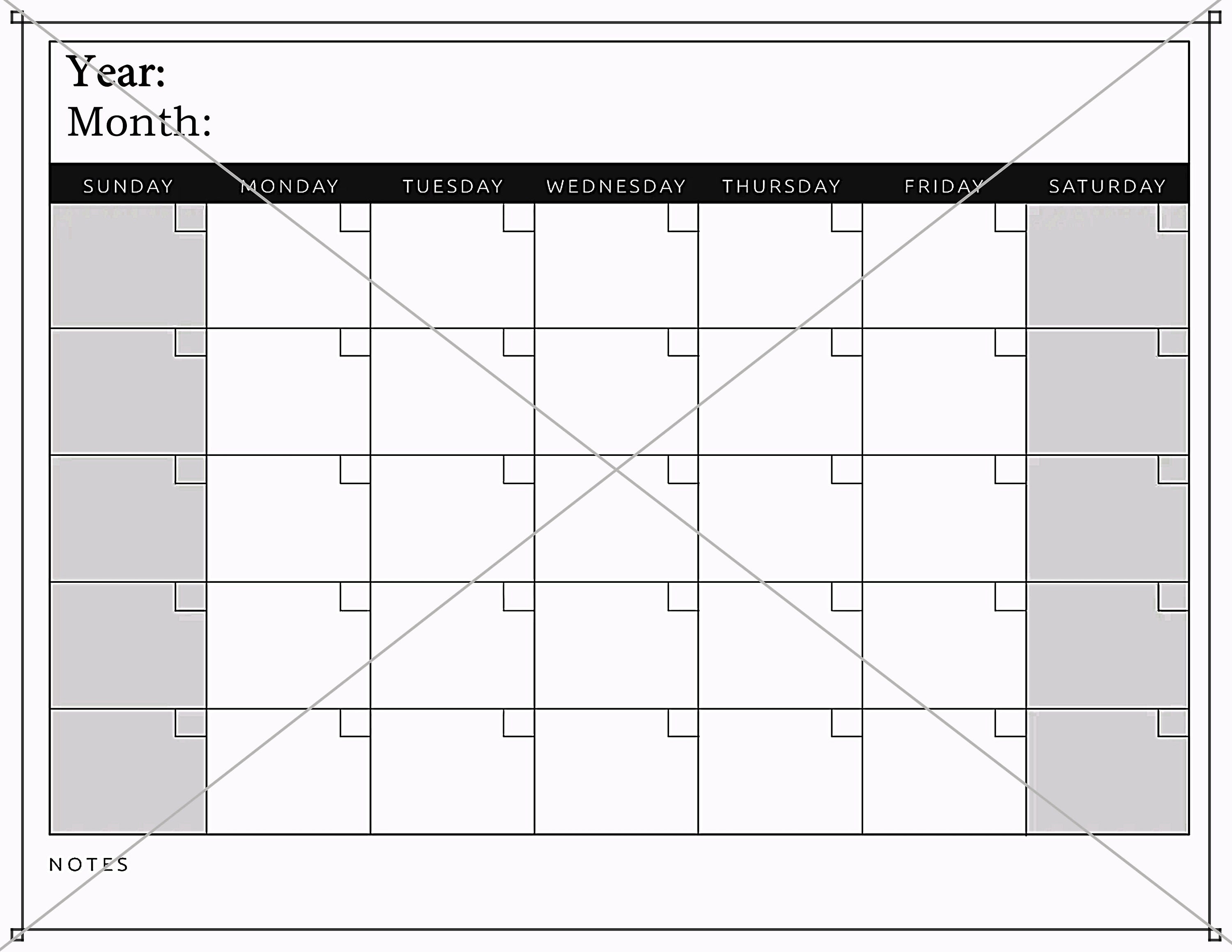 Printable Calendar | Blank Monthly and Weekly Formats | PDF Digital ...