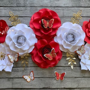 8 Piece Paper Flower Set - Etsy