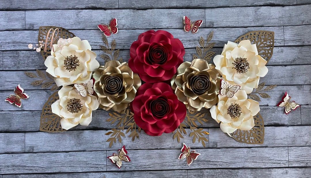 8 Piece Paper Flower Set - Etsy