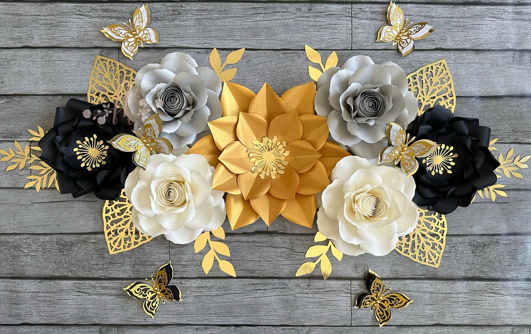 Paper Flower Wall Decor Set, Custom Nursery Name Sign - Etsy