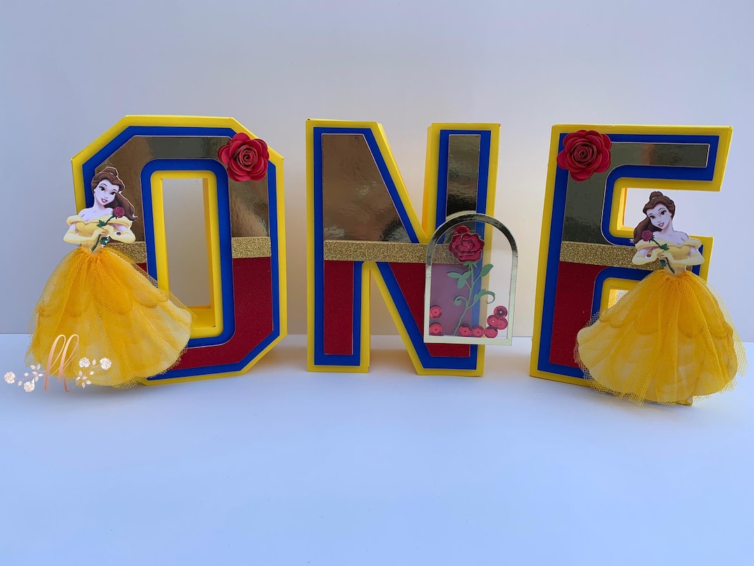 Princesa Letras 3D/ Letras 3D/ La Bella y La Bestia/ La Bella y La ...
