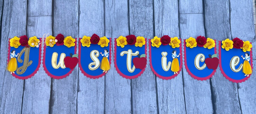 Princess Snowwhite Name Banner/ Name Banner/ Personalized Name Banner ...