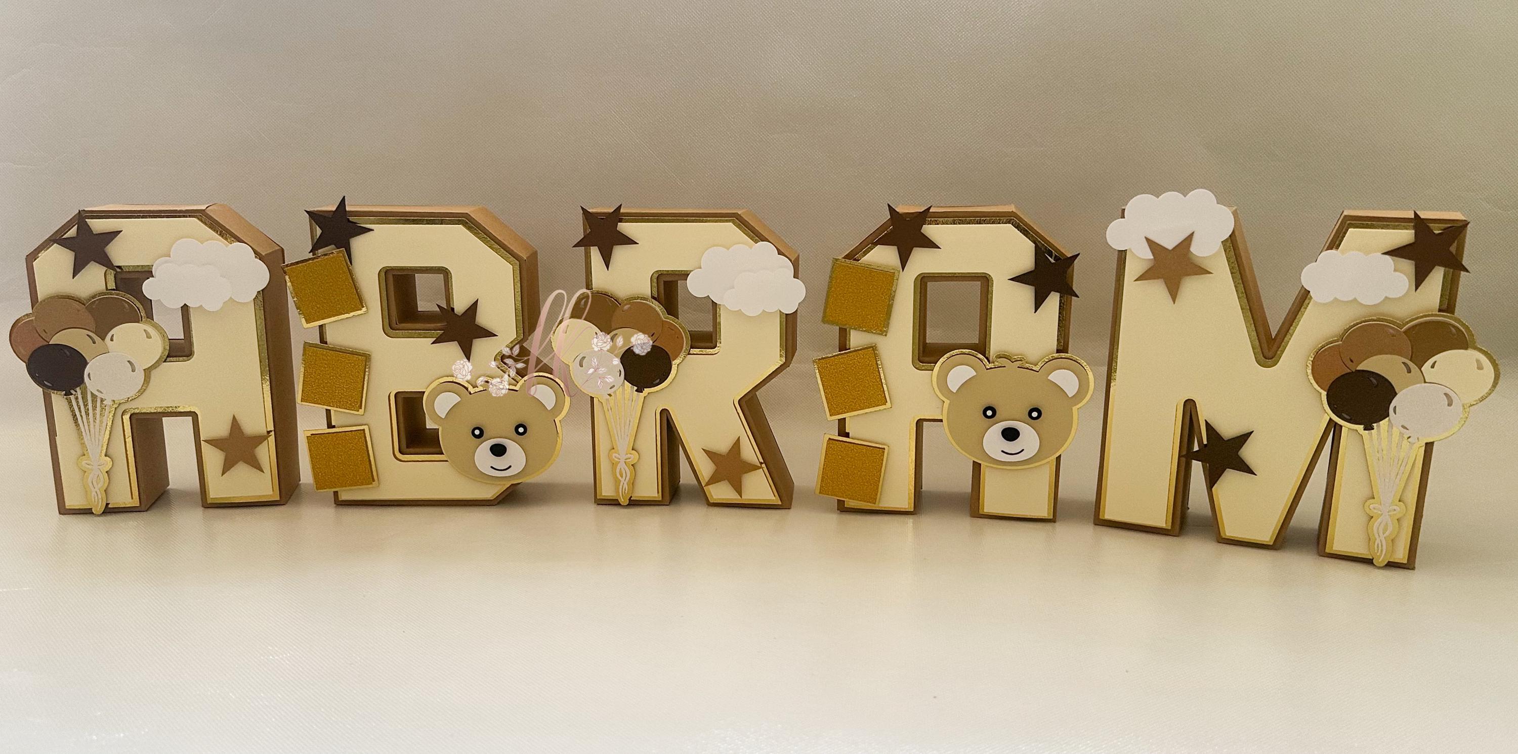 Teddy Bear 3D Letters/teddy Bear Decor/baby Shower 3D Letters/bear ...