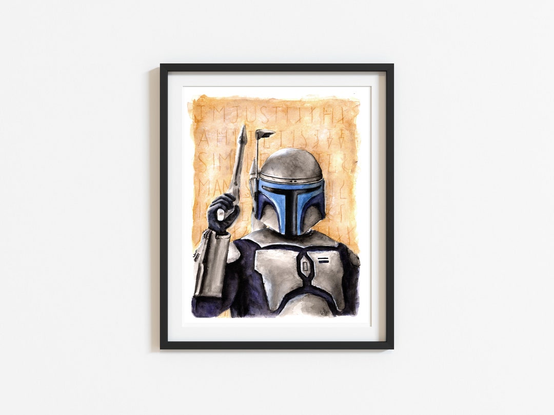 Jango Fett Watercolor Print 11x14 Watercolor Print Star - Etsy