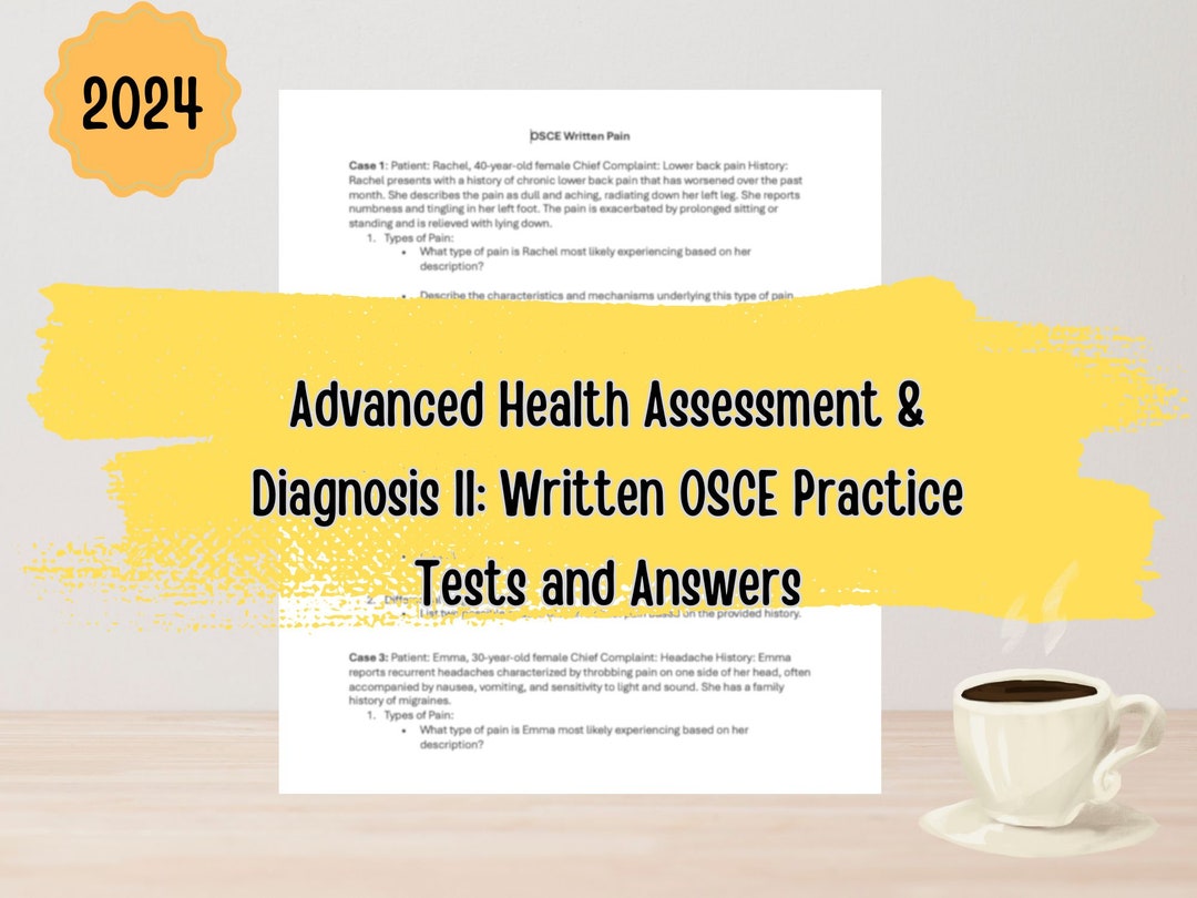 Advanced Heath Assessments & Diagnosis II: Written Practice Osces - Etsy