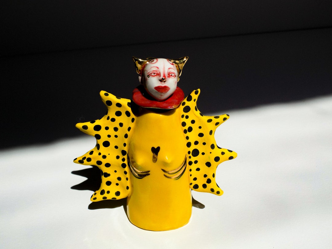 Contemporary Ceramic Figure Vase / Bottle, Removeable Head Design - Etsy