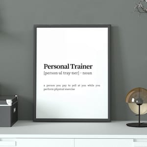 Personal Trainer Definition, Wall Art Prints, Digital Printable ...