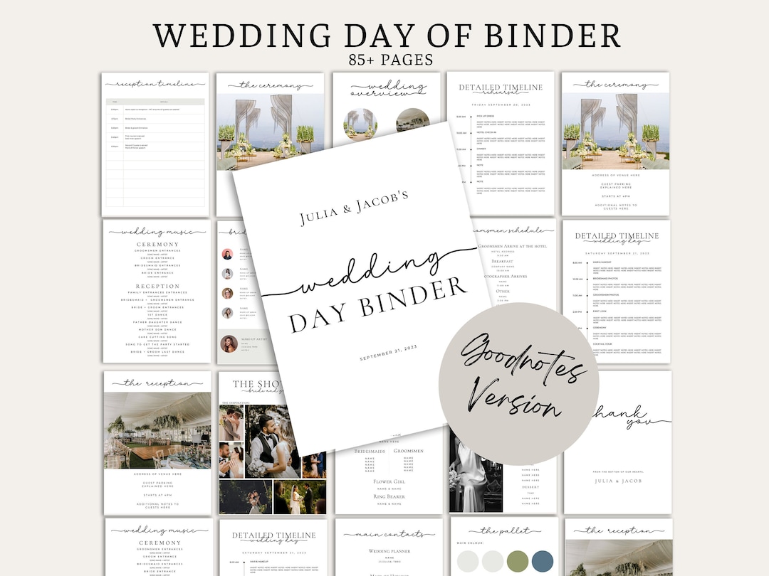 GOODNOTES Ultimate Wedding Day Binder Template, Wedding Itinerary ...