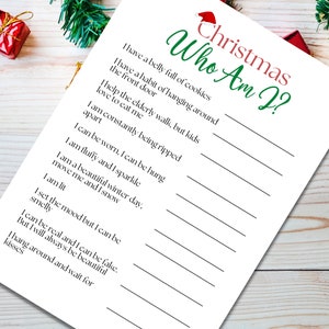 Who Am I? Christmas DIGITAL Download Game - Holiday Family Fun Gift - Etsy