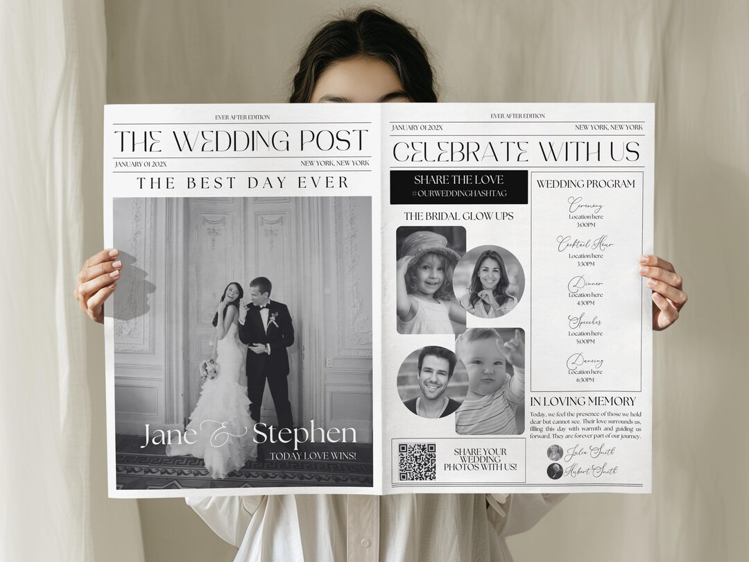 Wedding Newspaper Template With Photo, Wedding Newspaper Template ...