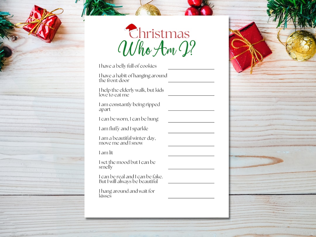 Who Am I? Christmas DIGITAL Download Game - Holiday Family Fun Gift - Etsy