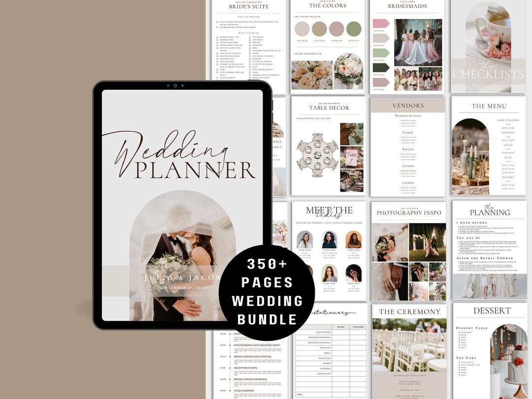 350+ Page Wedding Template Bundle, Canva, Wedding Planner, Wedding ...