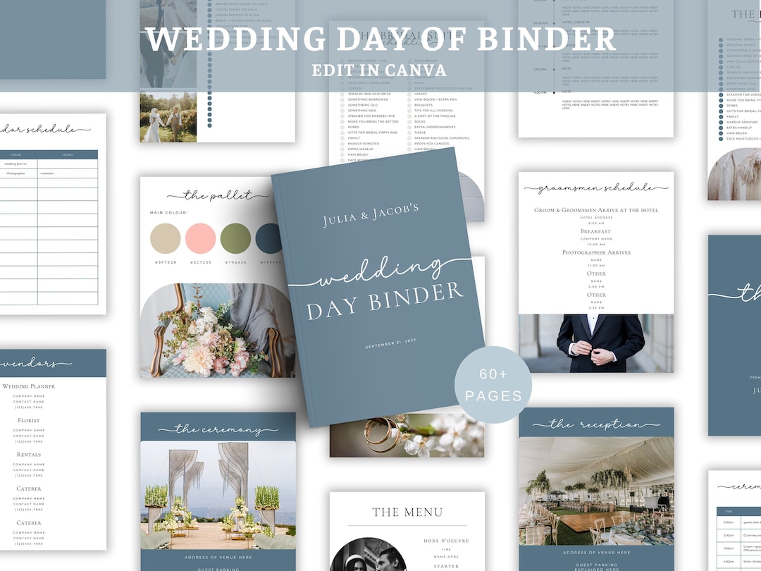 The Ultimate Wedding Day Binder Template, Edit in Canva, Wedding ...