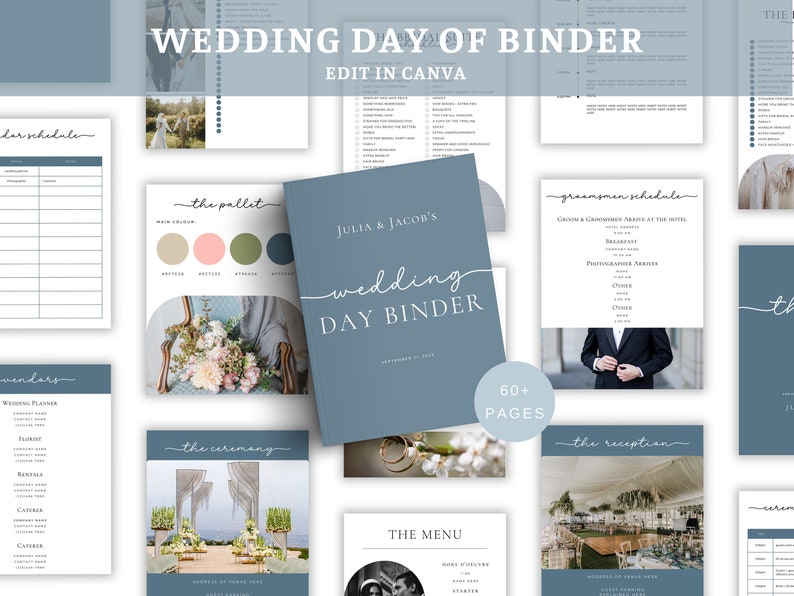 The Ultimate Wedding Day Binder Template, Edit in Canva, Wedding ...