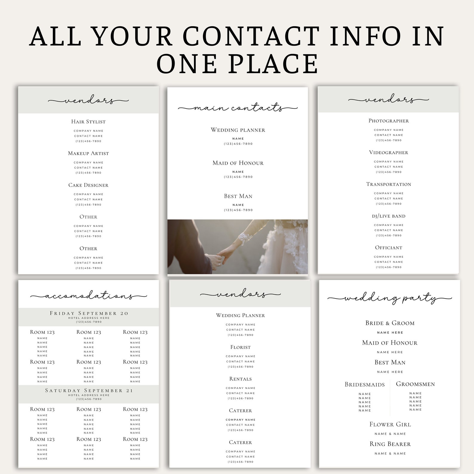 The Ultimate Wedding Day Binder Template, Edit in Canva, Wedding ...