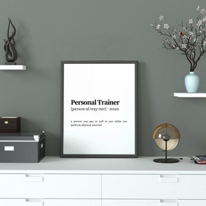 Personal Trainer Definition, Wall Art Prints, Digital Printable ...