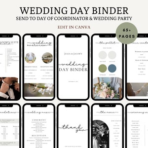 The Ultimate Wedding Day Binder Template, Edit in Canva, Wedding ...