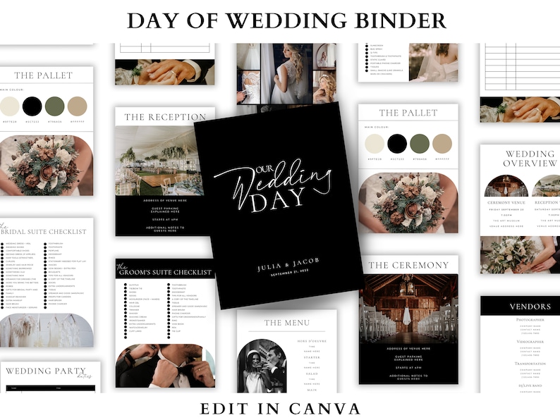The Ultimate Wedding Day Binder Template Edit in Canva - Etsy Canada