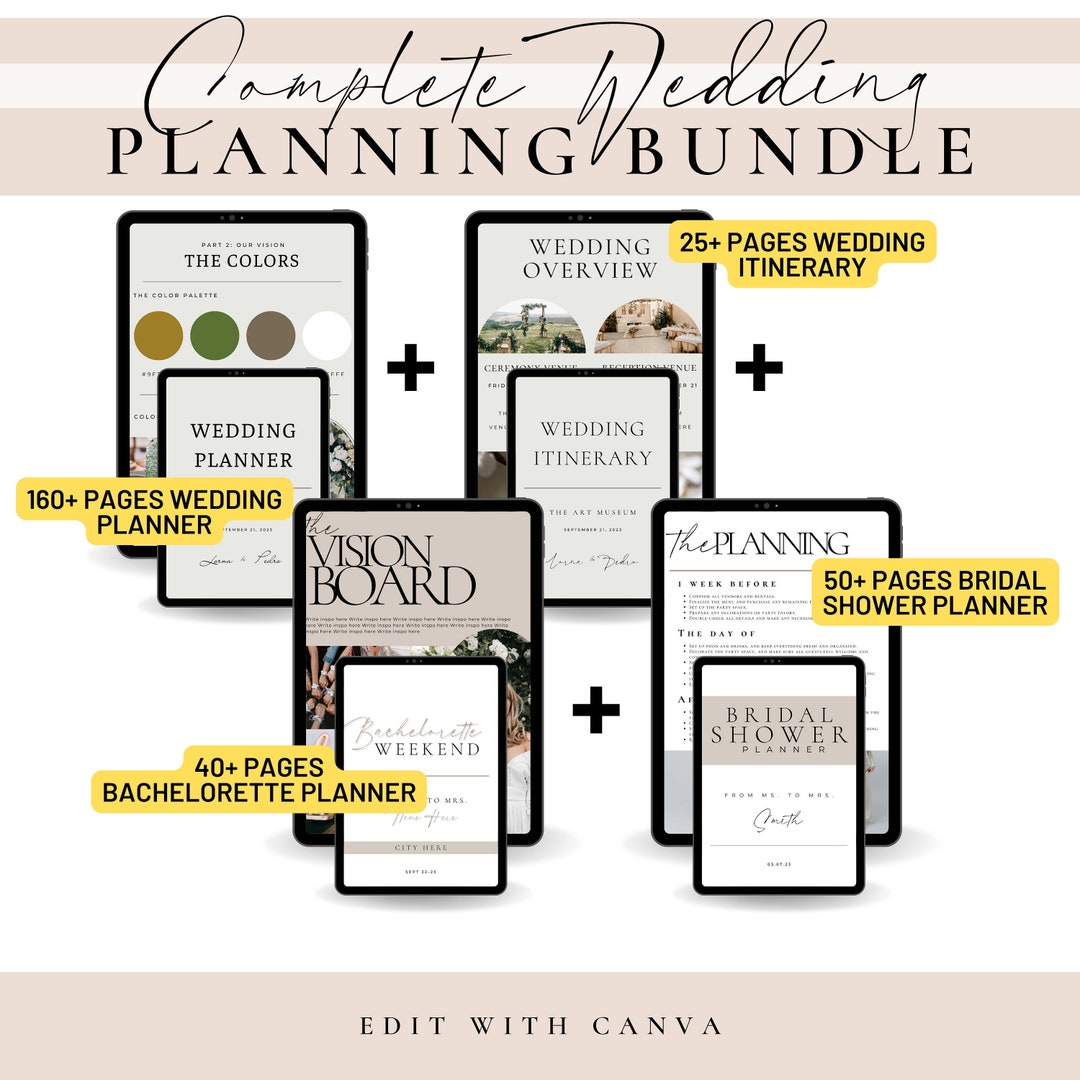 Complete Wedding Planning Bundle Templates, Wedding Planner ...