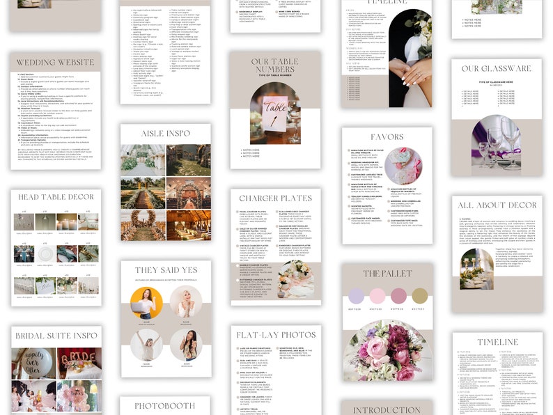 The Ultimate Wedding Decor Planner Template, Canva, DIY Wedding ...