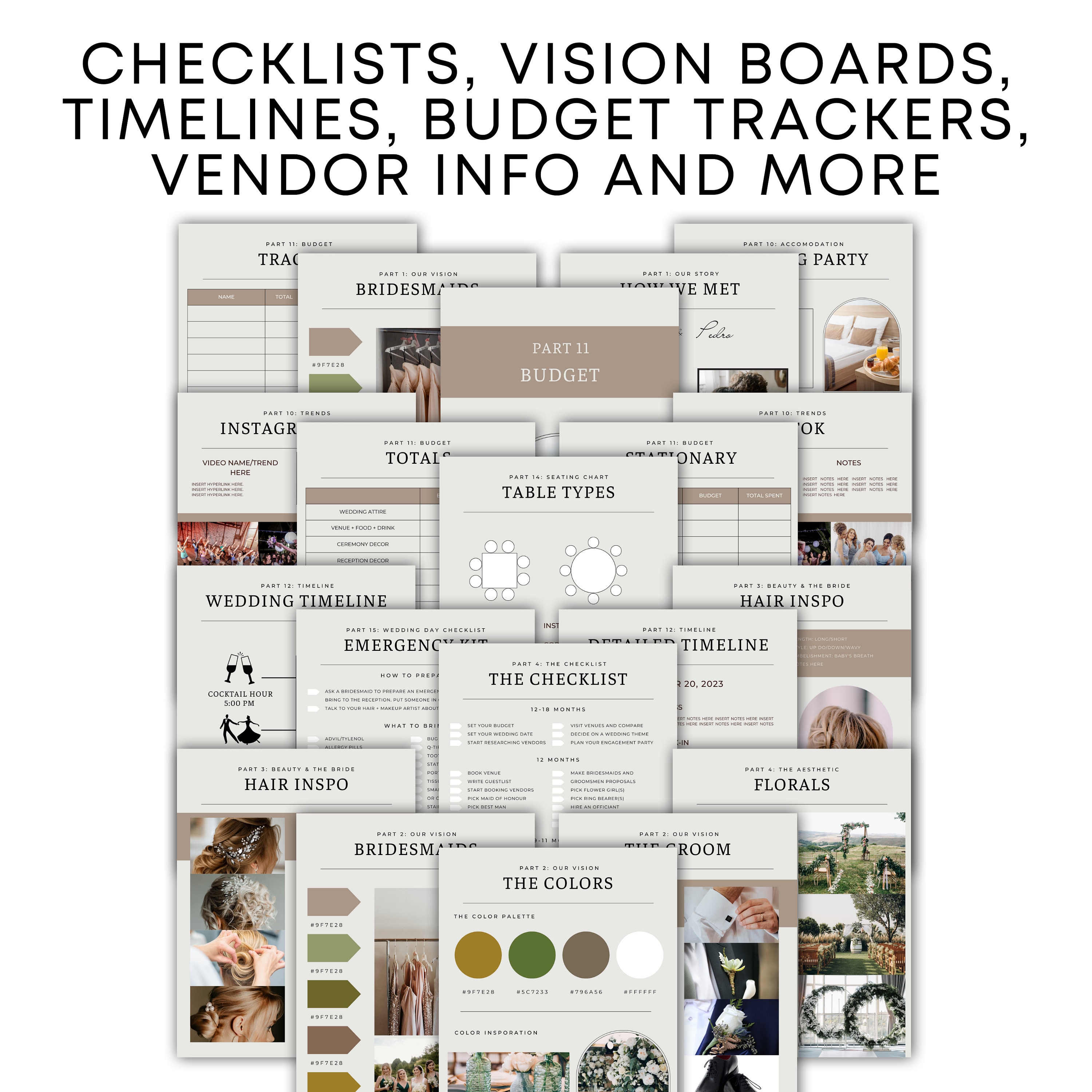 PACKAGED Wedding Day Binder Template, Complete Wedding Planner Template ...