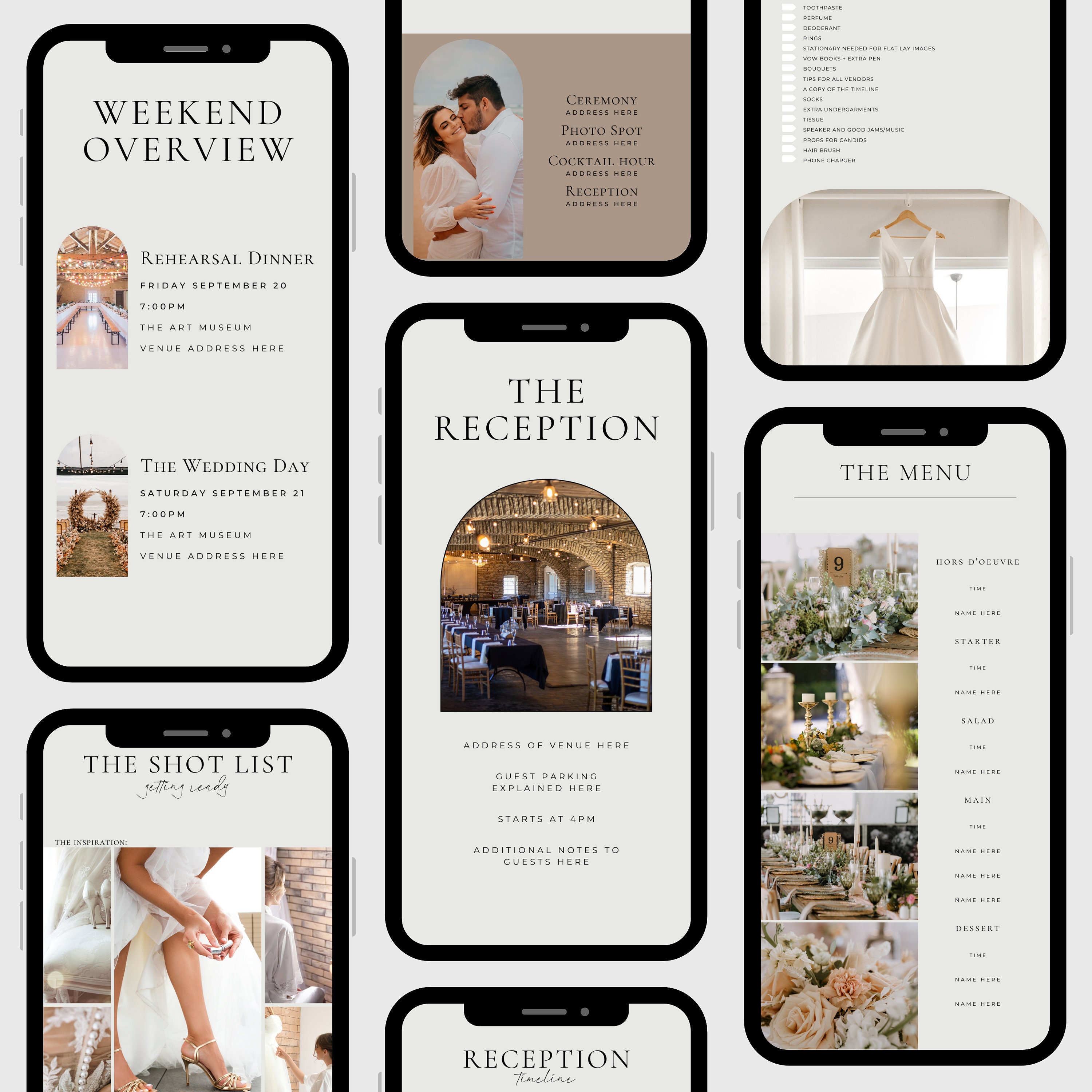 Wedding Day Binder Template for Phone Wedding Weekend - Etsy