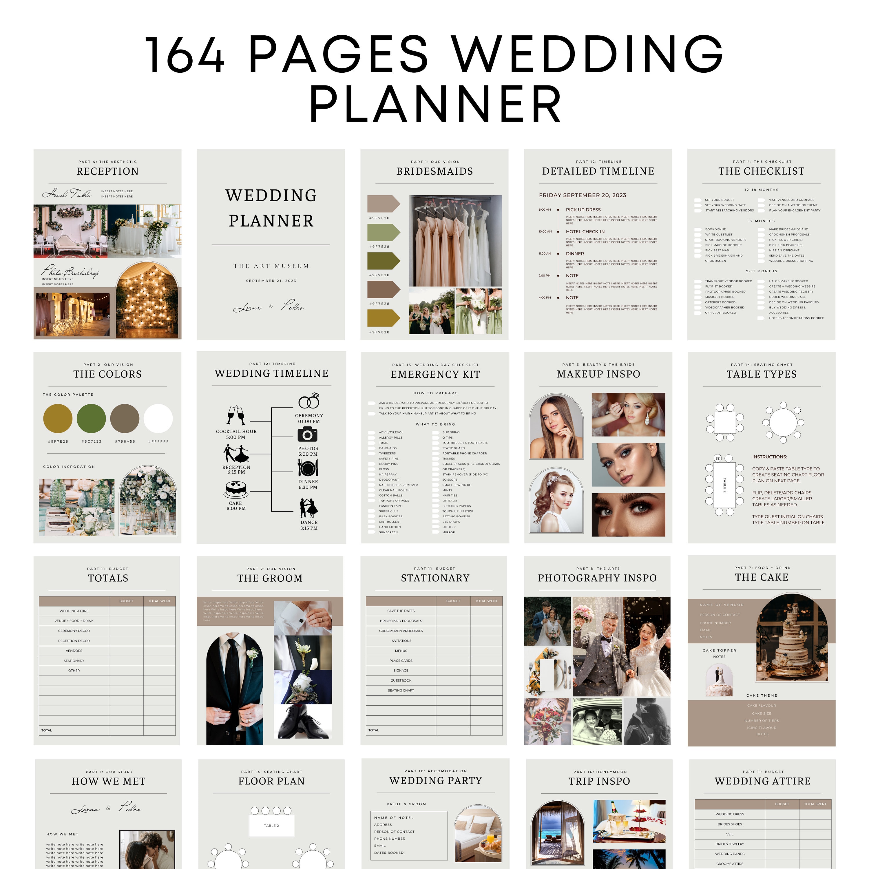 PACKAGED Wedding Day Binder Template, Complete Wedding Planner Template ...