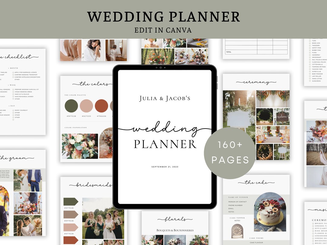 160+ Pages Wedding Planner Template Digital Template, Ultimate Wedding ...