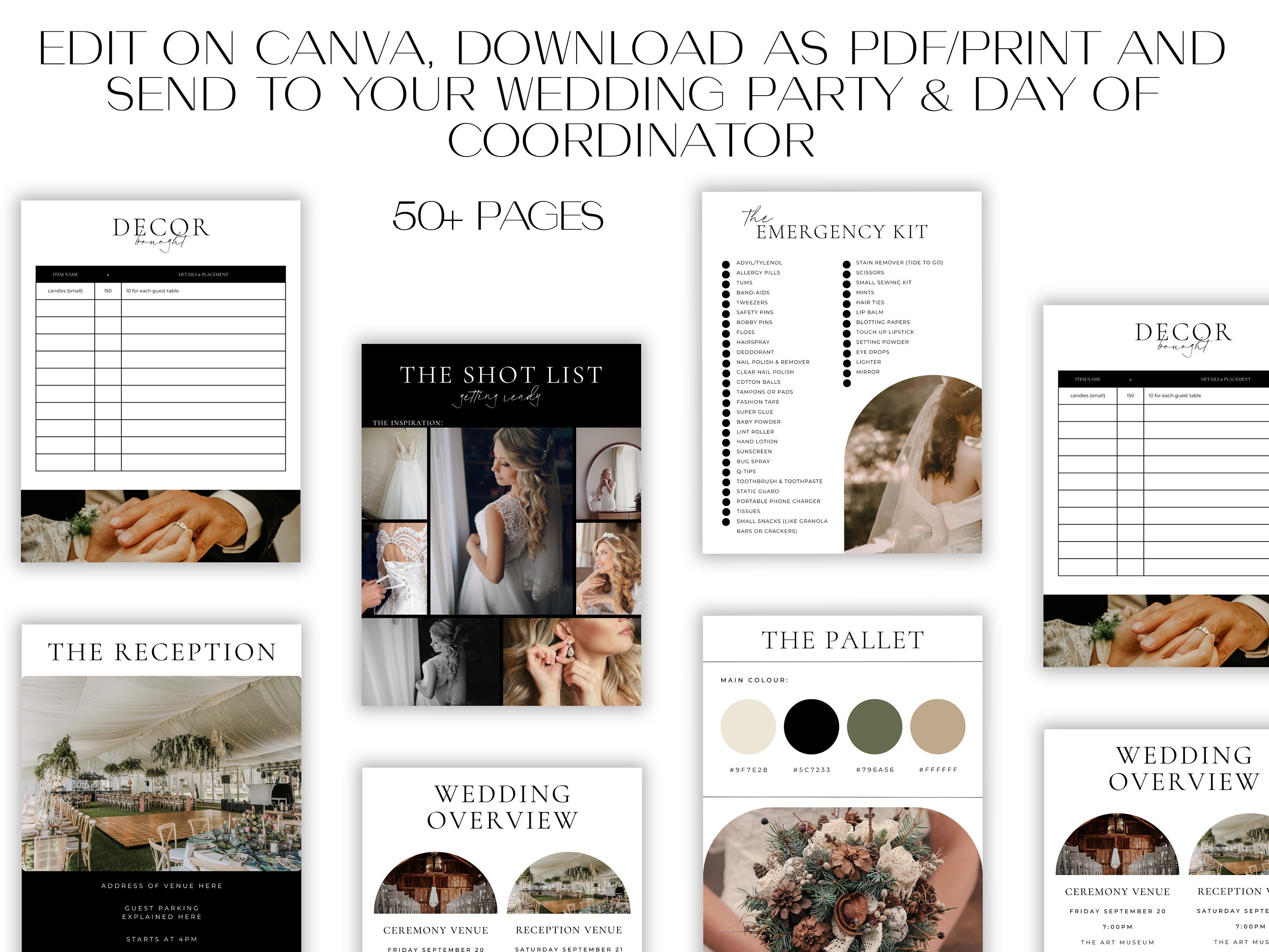 The Ultimate Wedding Day Binder Template Edit in Canva - Etsy Canada