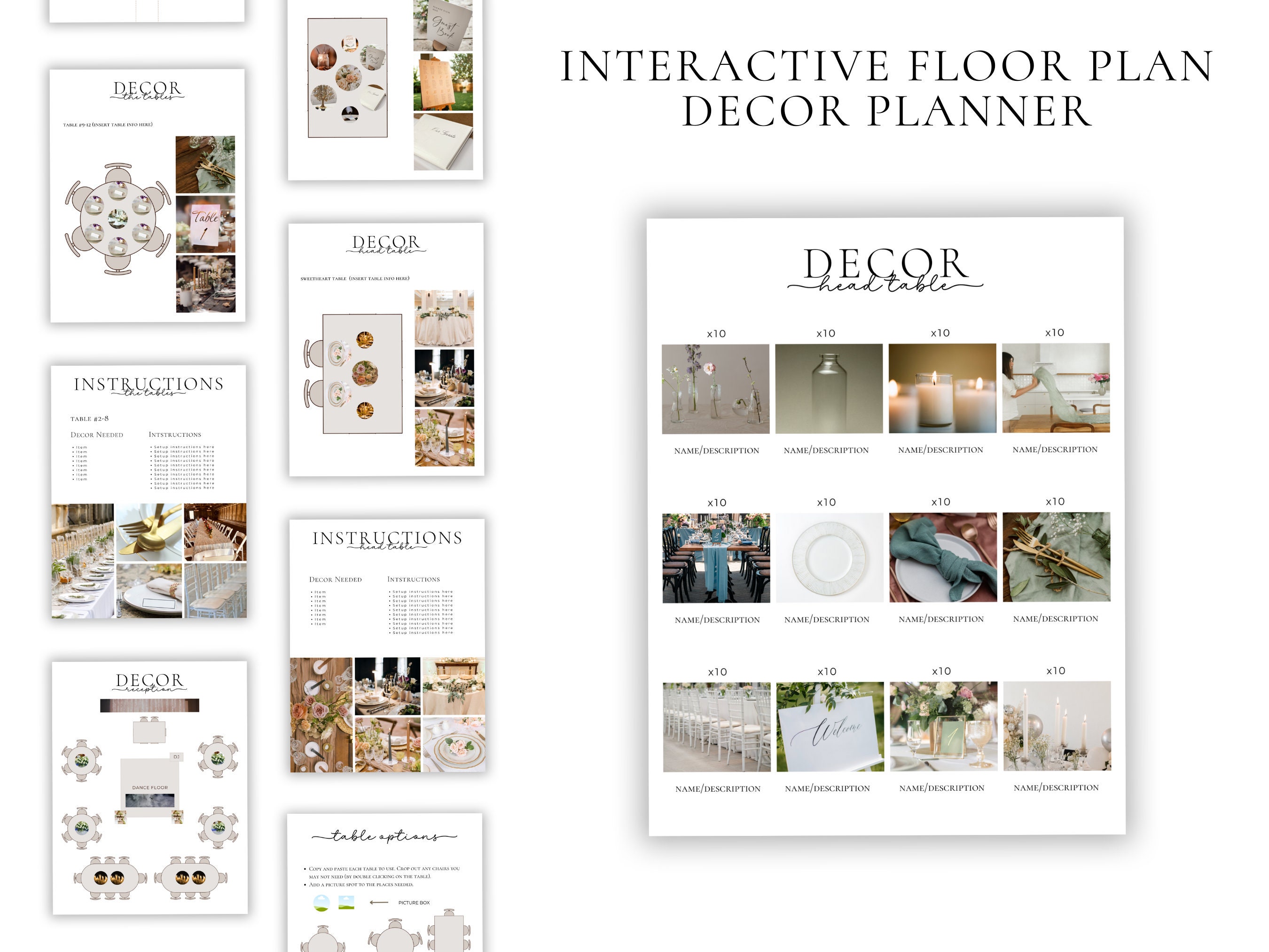 The Ultimate Wedding Decor Planner Template, Canva, DIY Wedding ...