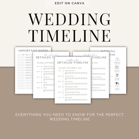 Printable Wedding Timeline Schedule