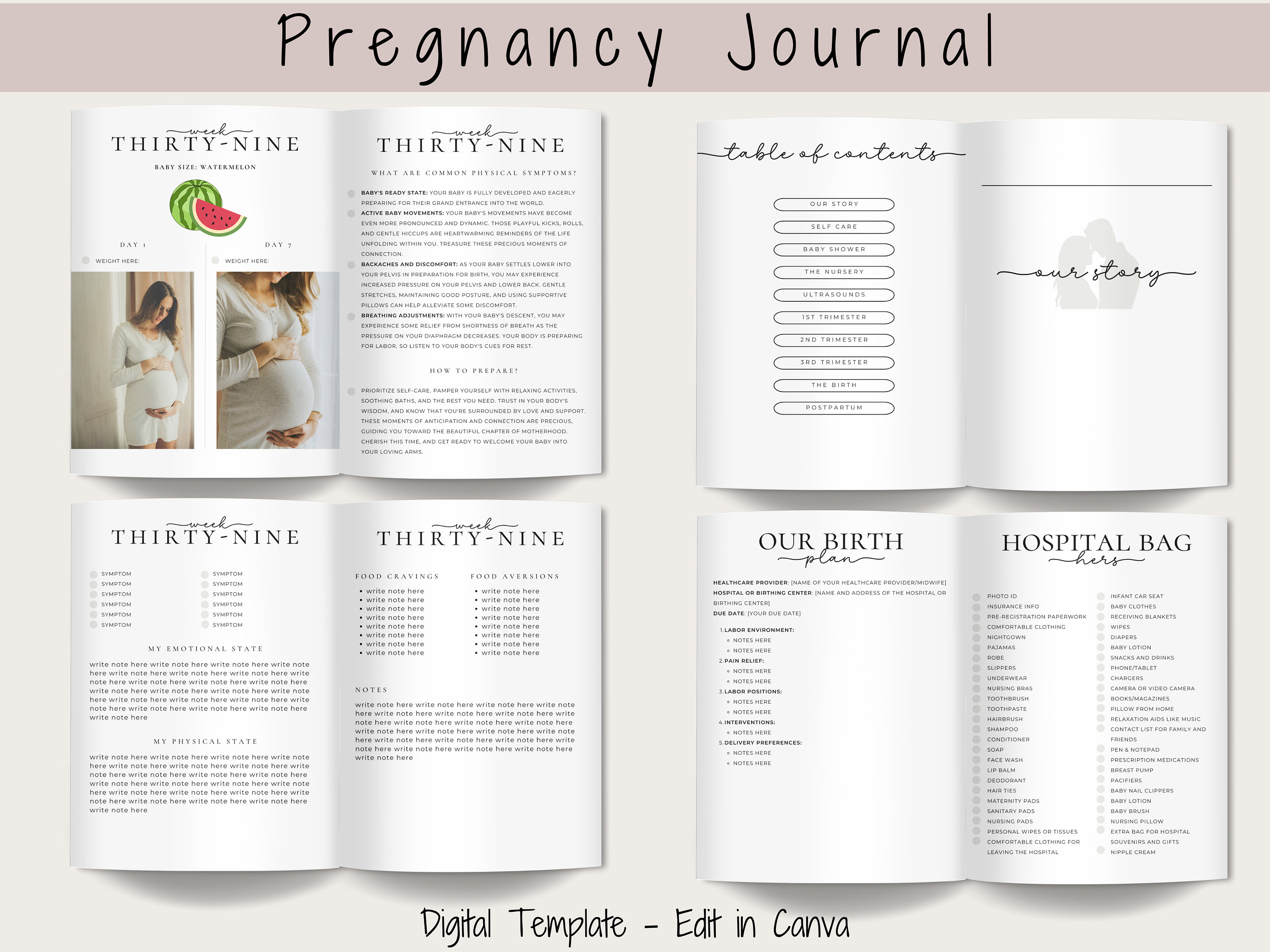 Pregnancy Journal, Expectant Mother Gift Pregnancy Planner Pregnancy ...
