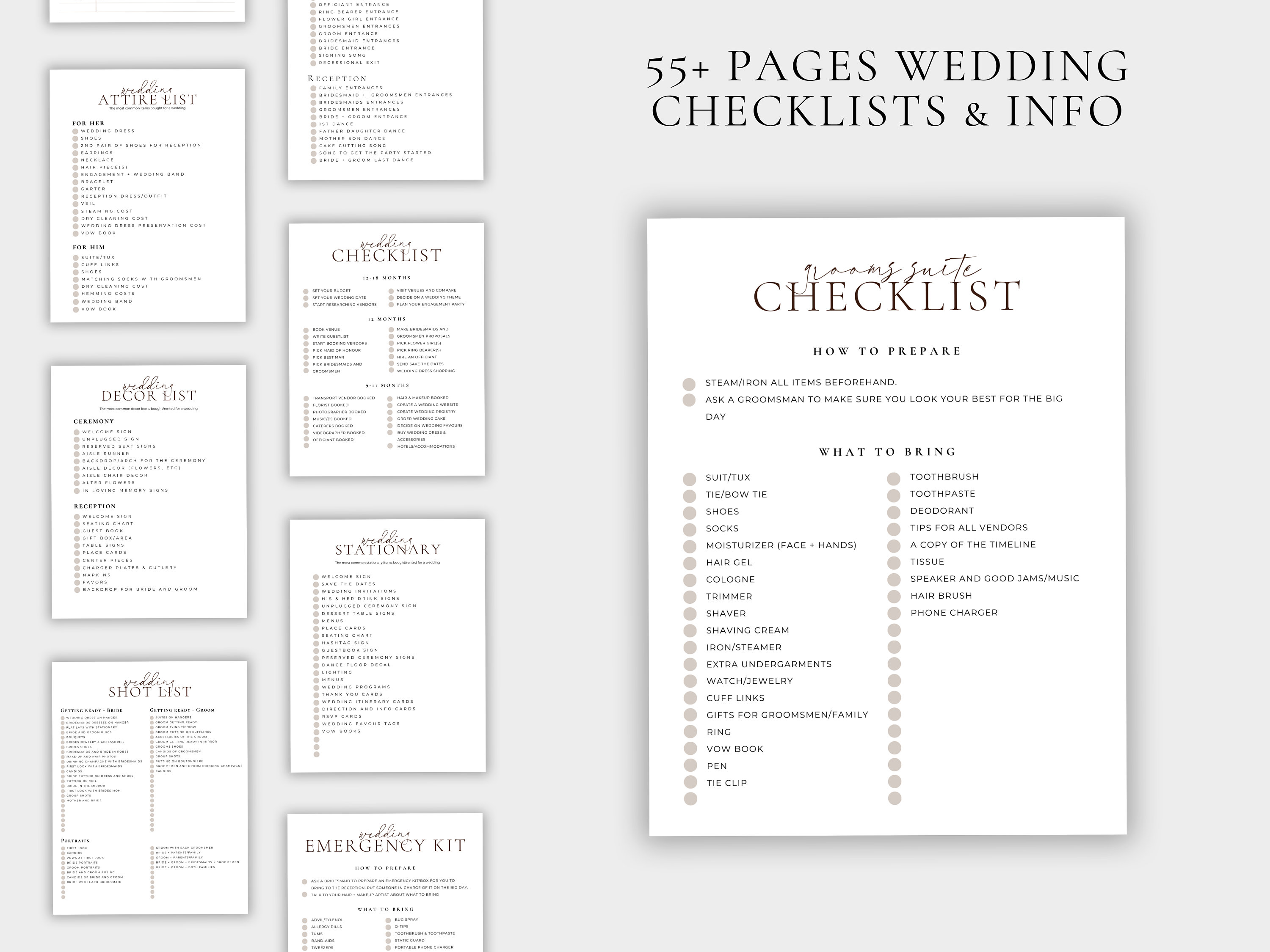 Wedding Checklist Printable Wedding Planning Checklist Wedding ...