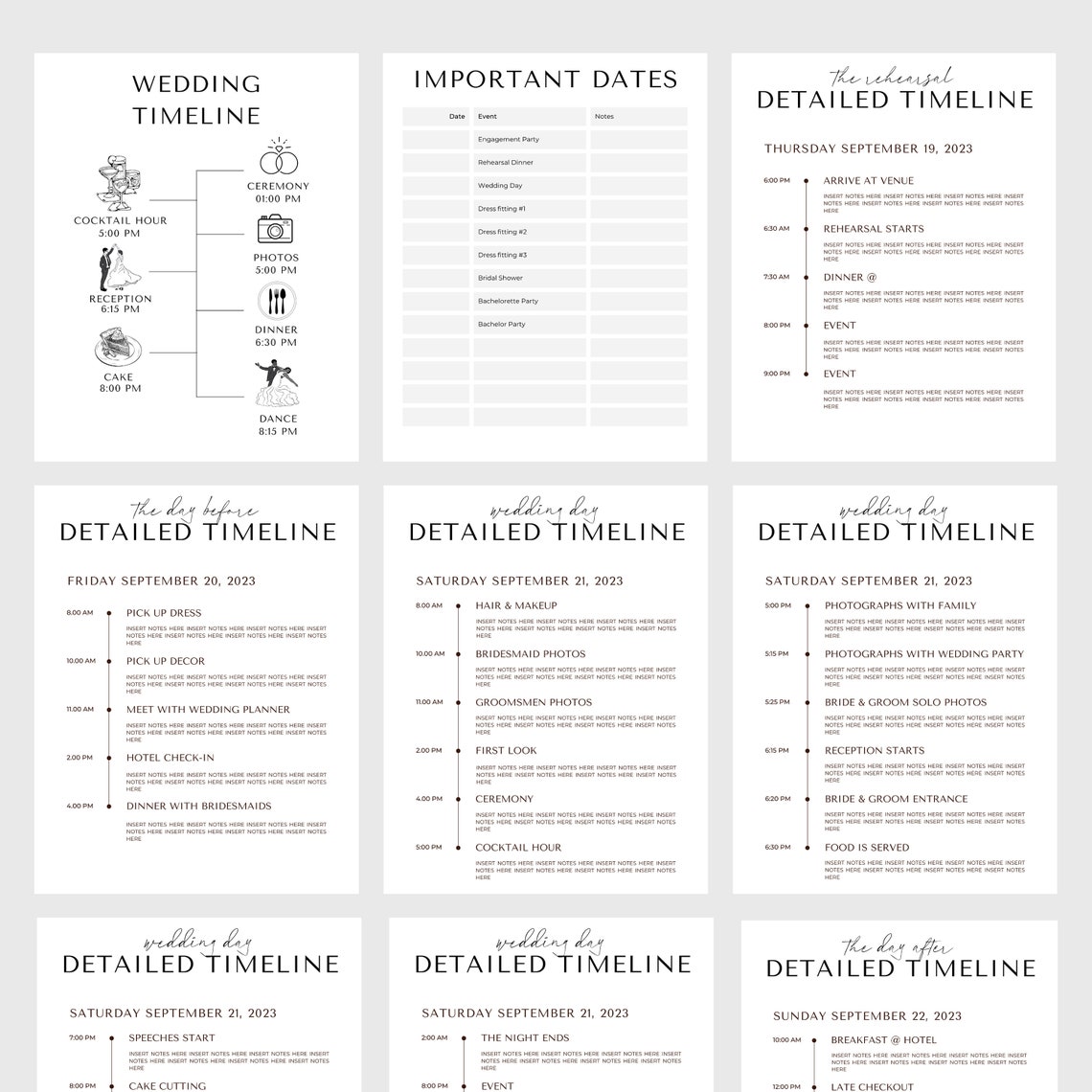 Digital Wedding Timeline Template Wedding Schedule Itinerary - Etsy ...