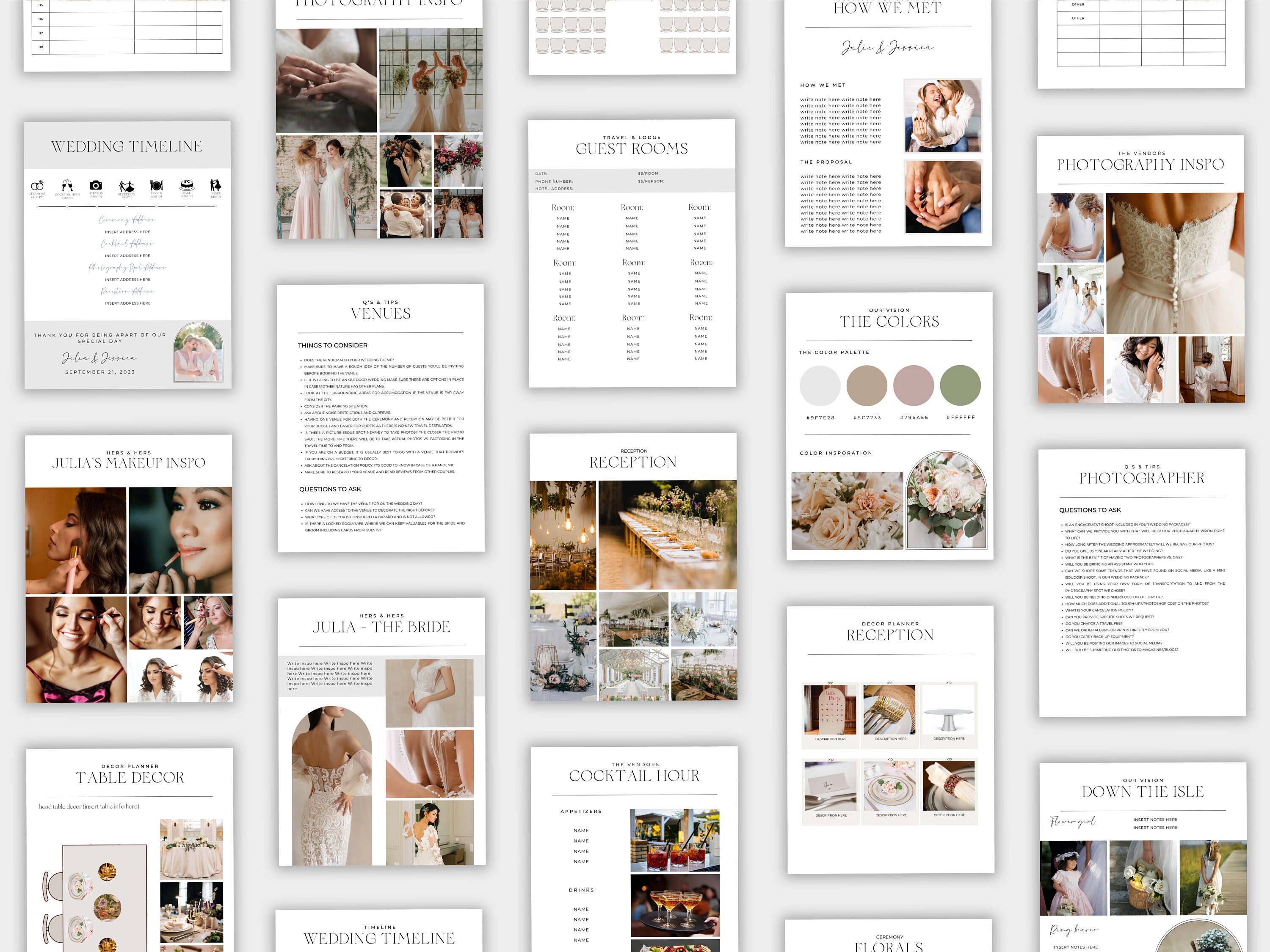 200 Pages LGBTQ Wedding Planner Digital Template Canva - Etsy