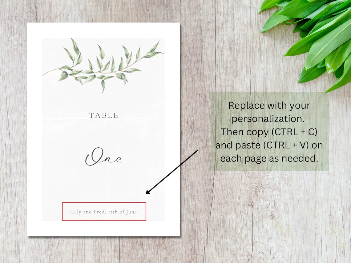 Table Numbers Template for Rustic/barnhouse Weddings/events With ...