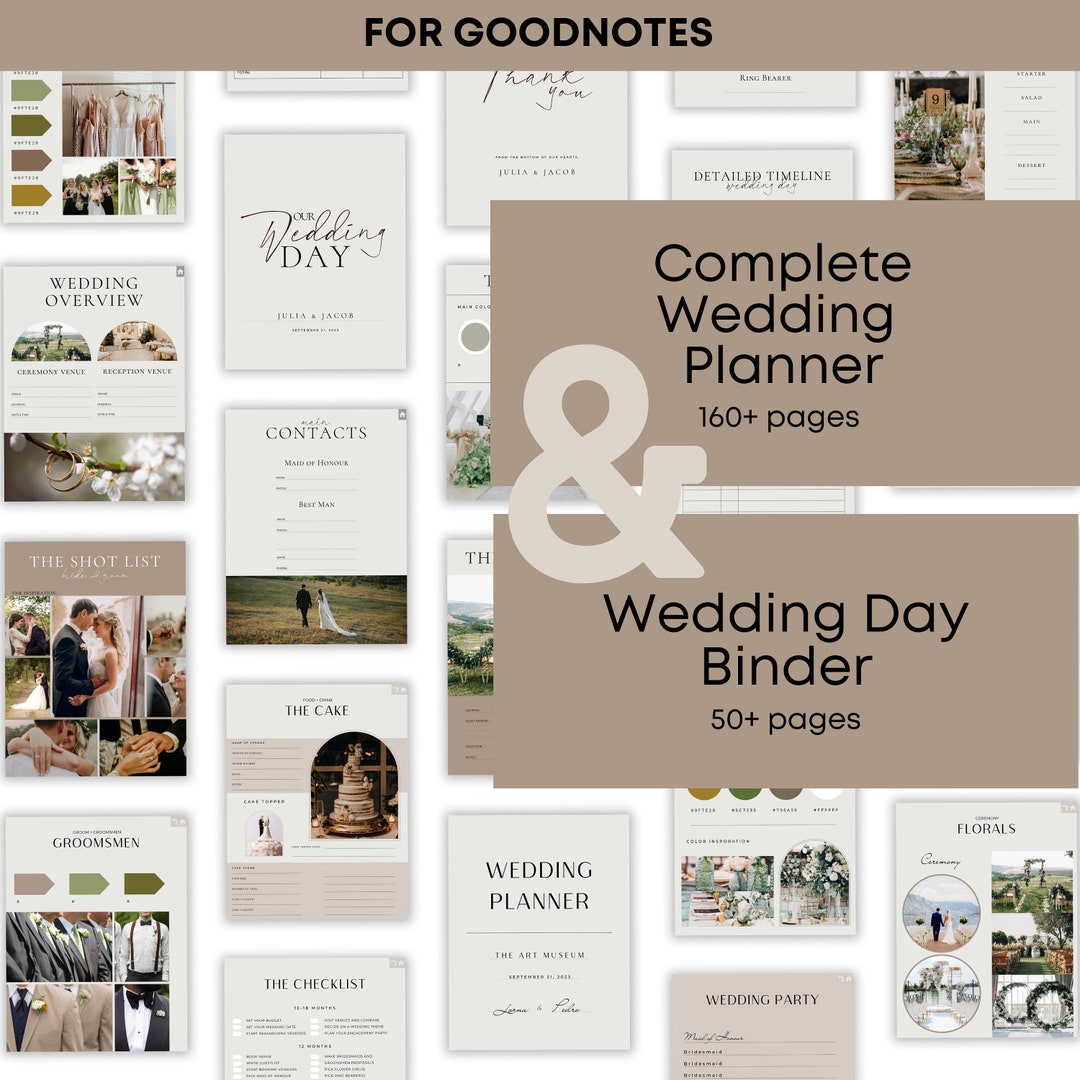Goodnotes Packcaged Wedding Day Binder Template Complete - Etsy