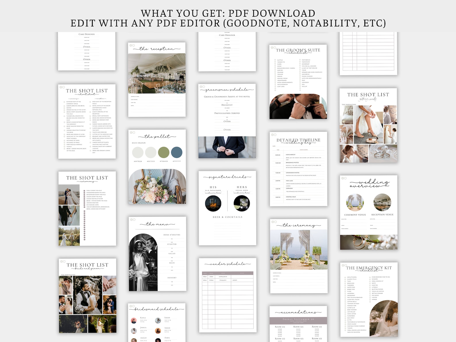GOODNOTES Ultimate Wedding Day Binder Template, Wedding Itinerary ...