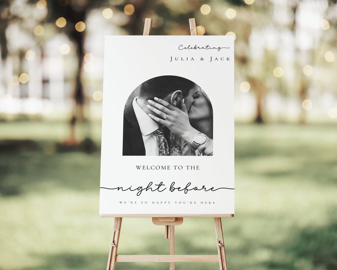Rehearsal Dinner Welcome Sign With Photo, Editable Welcome Sign ...