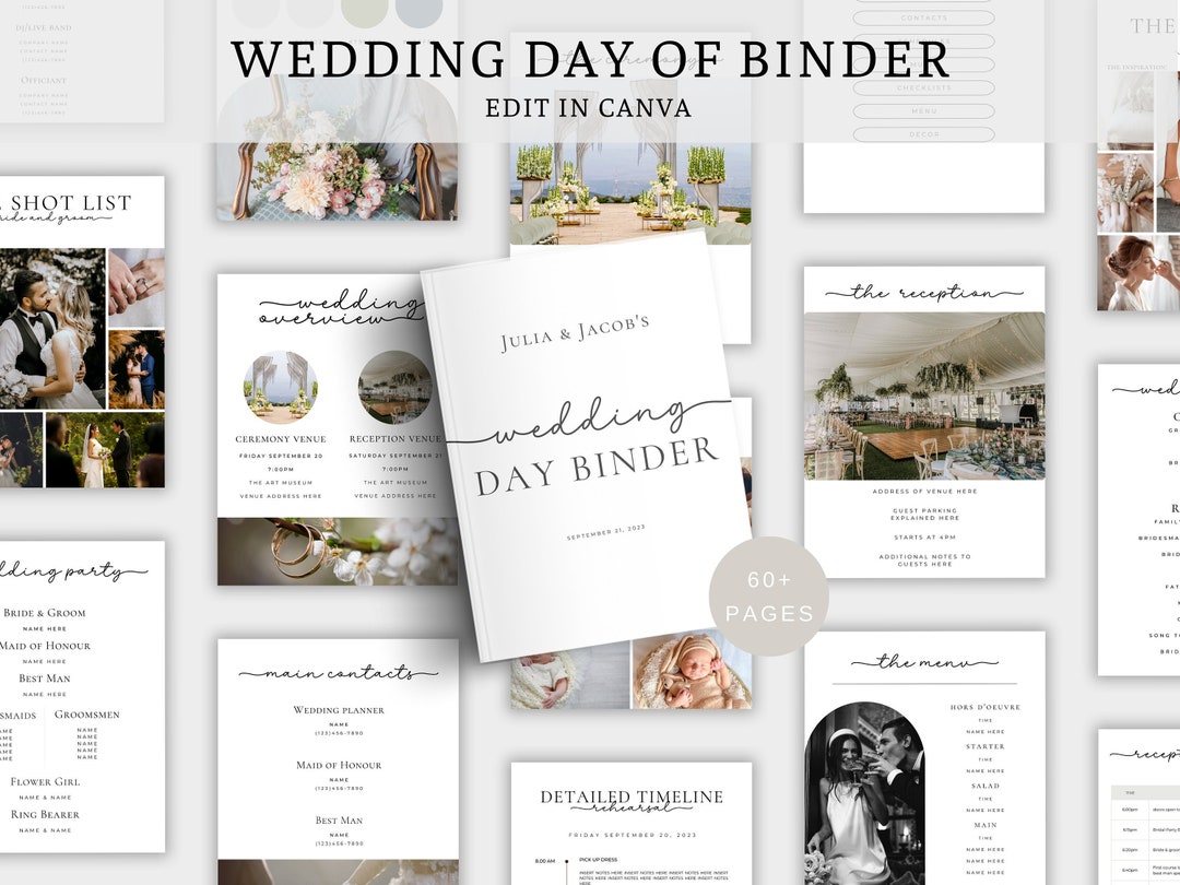 The Ultimate Wedding Day Binder Template Edit in Canva - Etsy
