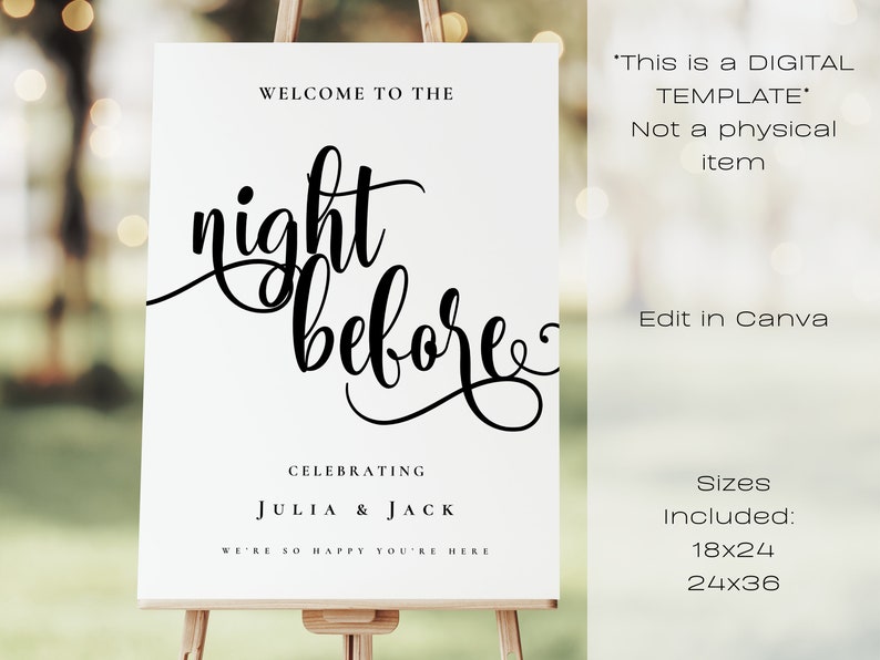 Rehearsal Dinner Welcome Sign With Photo Editable Welcome - Etsy